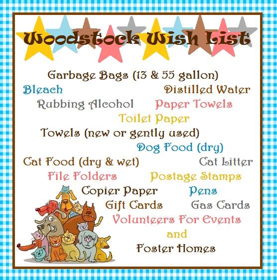 Wish List | Woodstock Animal Foundation